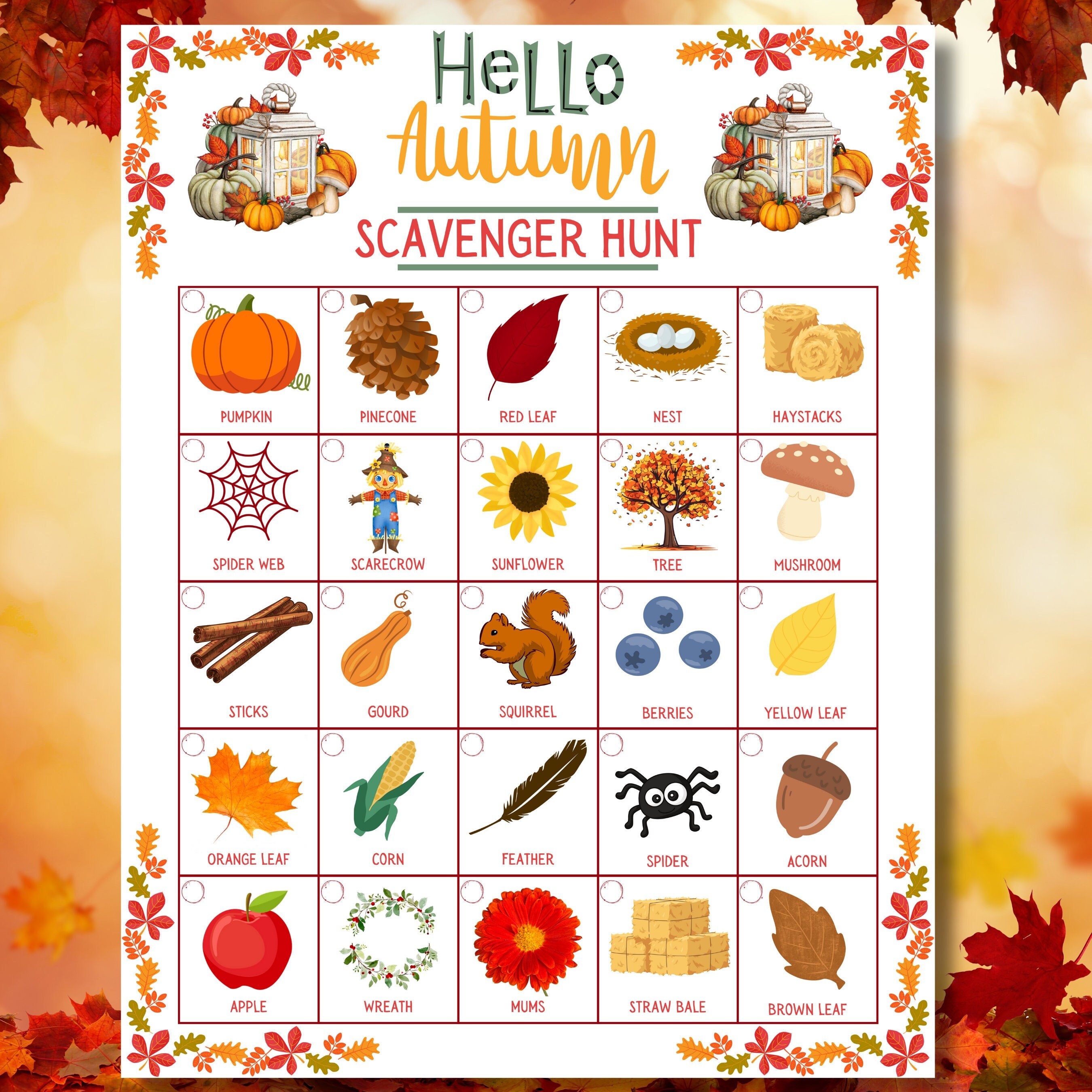 Scavenger Hunt, Scavenger Hunt for Kids, Autumn Scavenger Hunt ...