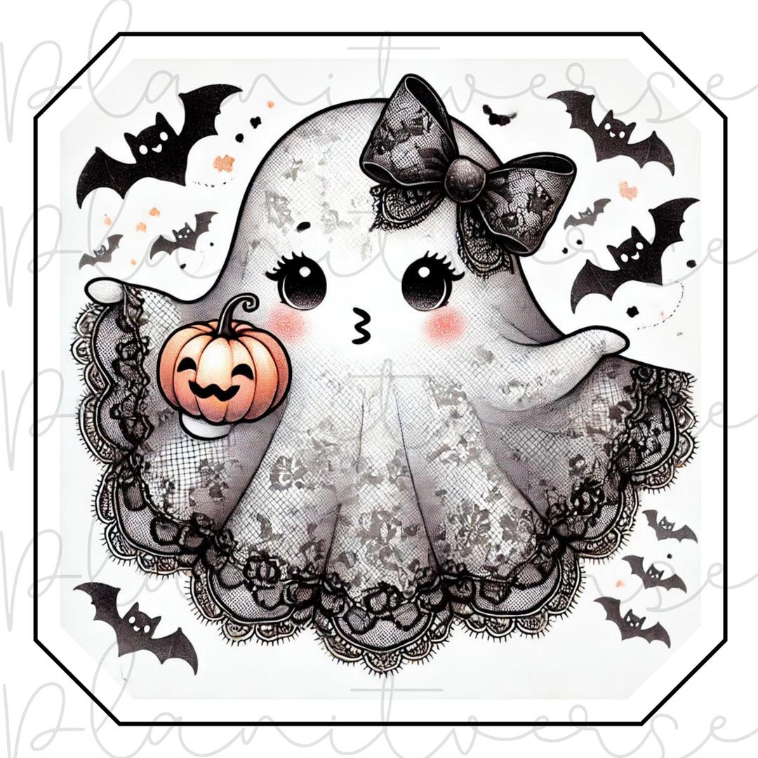 Cute Lace Ghost PNG, Halloween PNG, Cute Ghost Clipart, Boujee Ghost ...