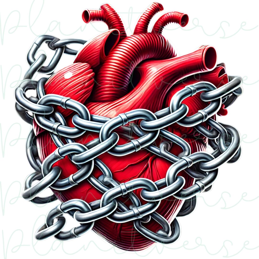 Valentine's Day PNG, Heart in Chains PNG, Heart PNG Designs, Valentines ...