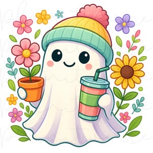 Spring Ghost PNG, Spring PNG, Ghost Sublimation, Ghost Tshirt, Spring ...