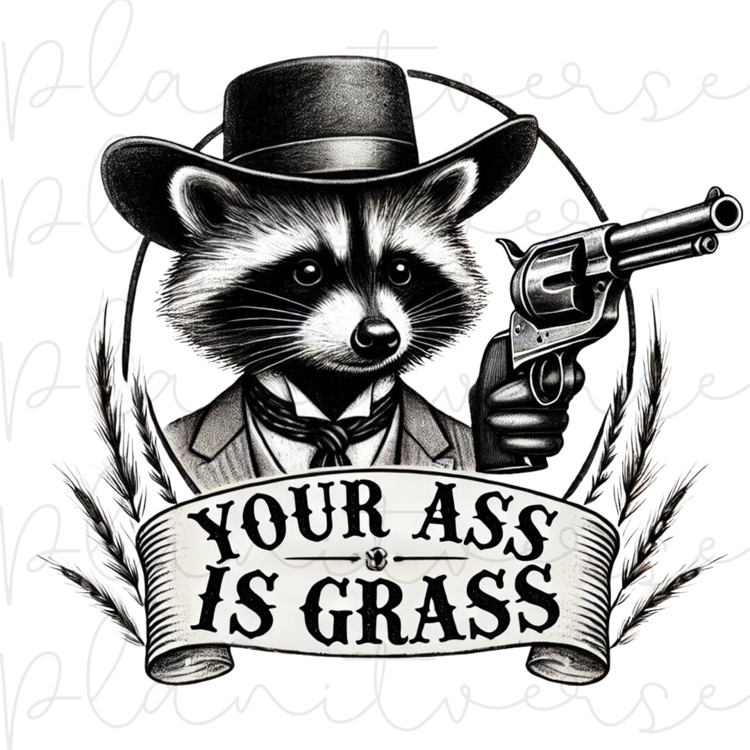 Ihr Esel ist Grass Waschbär PNG, Waschbär im Vintage-Stil, Lustiger ...