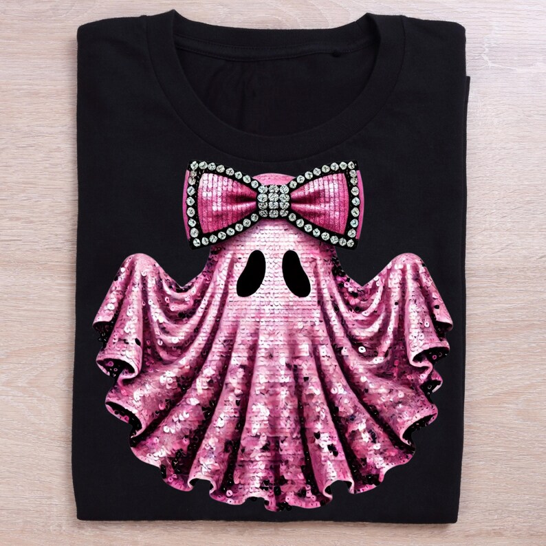 Pink Sequin Cute Ghost PNG, Halloween PNG, Ghost Png, Halloween ...