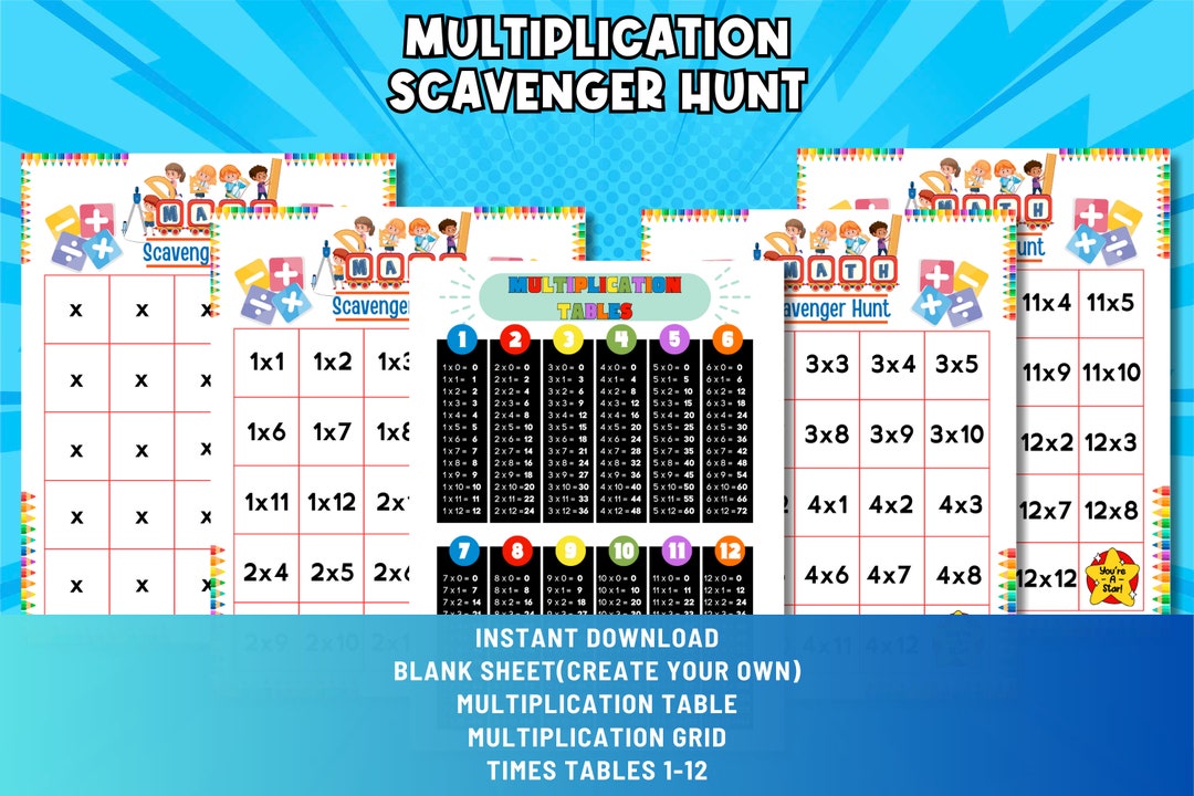 Multiplication Scavenger Hunt, Multiplication Games, Multiplication ...