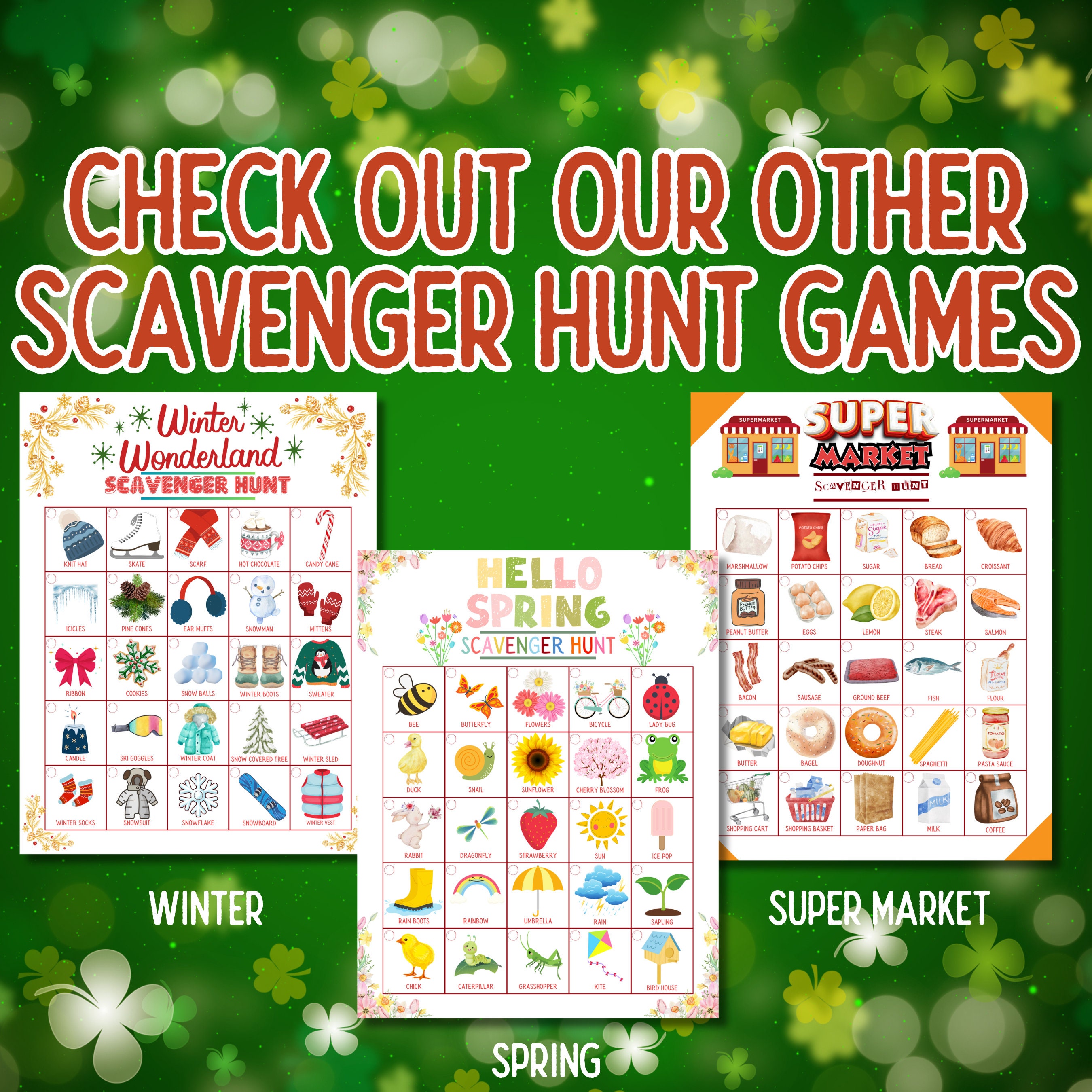 St. Patrick's Day Scavenger Hunt, Saint Patricks Day, Game for Kids ...
