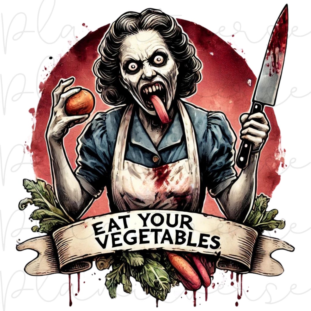 Eat Your Vegetables PNG, Halloween Horror, Halloween PNG, Retro PNG ...