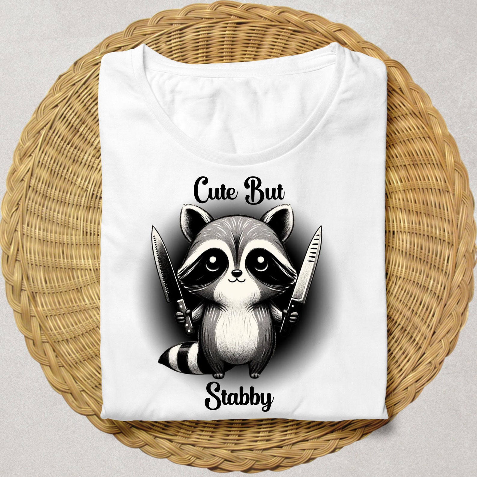 Cute but Stabby PNG, Raccoon PNG, Vintage Style Raccoon, Funny Raccoon ...
