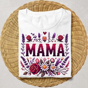 Pixel Art Mama PNG, Mothers Day PNG, Flower PNG, Pixel Art Png, Mom ...