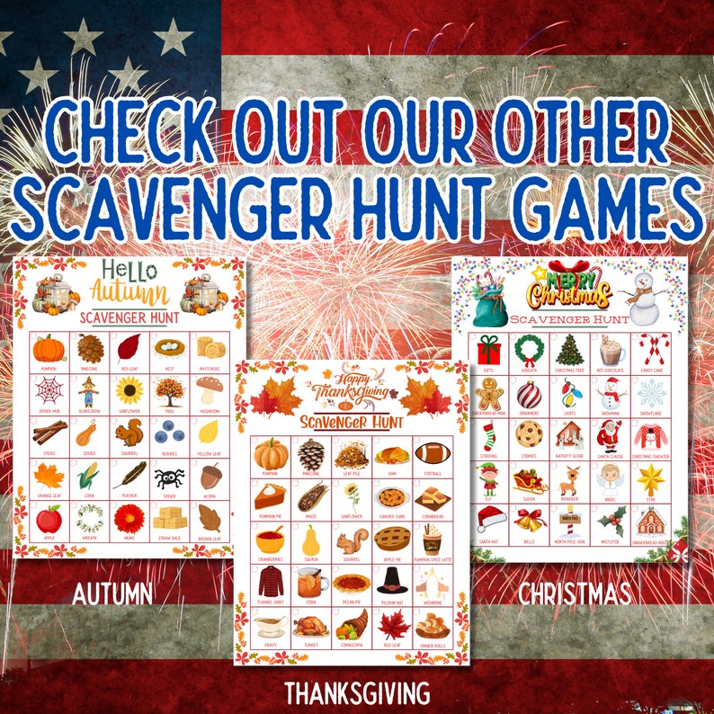 Independence Day Scavenger Hunt, Scavenger Hunt for Kids, Scavenger ...