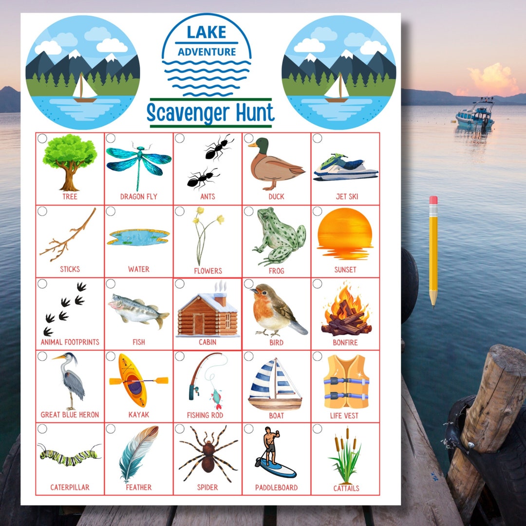 Scavenger Hunt, Lake Scavenger Hunt for Kids, Scavenger Hunt for Kids ...