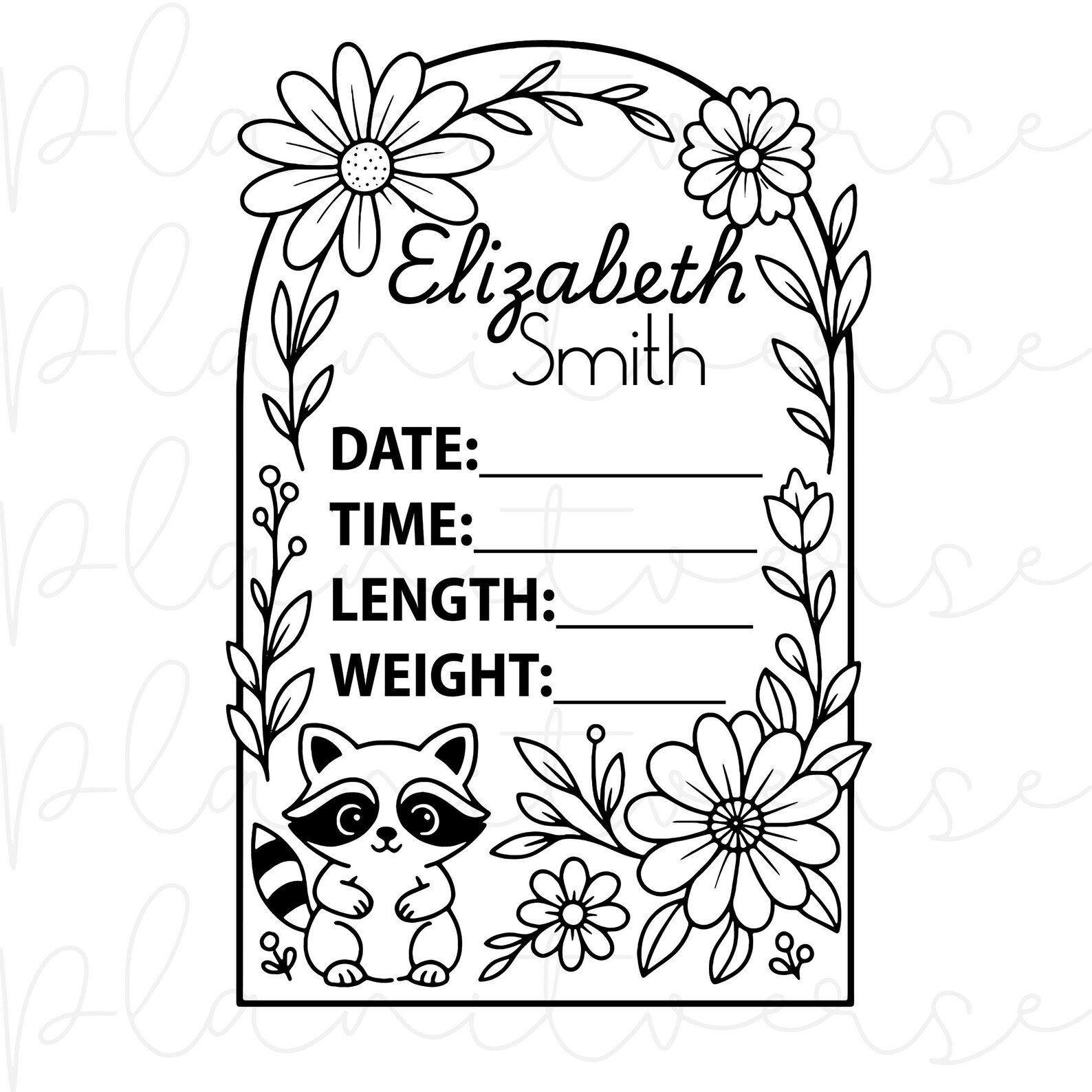 SVG Baby Birth Stat Laser Files, Baby Announcement SVG, Birth Stats ...