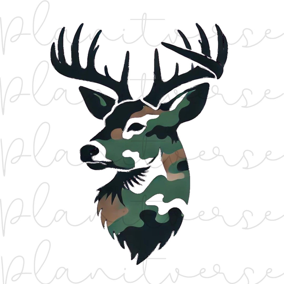 Camo Deer PNG, Hunting Gifts for Men, Dear Head PNG, Sublimation Deer ...