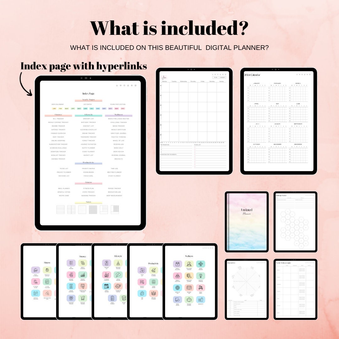 Monthly Planner Goodnotes Template, Undated Monthly Planner, Monthly ...