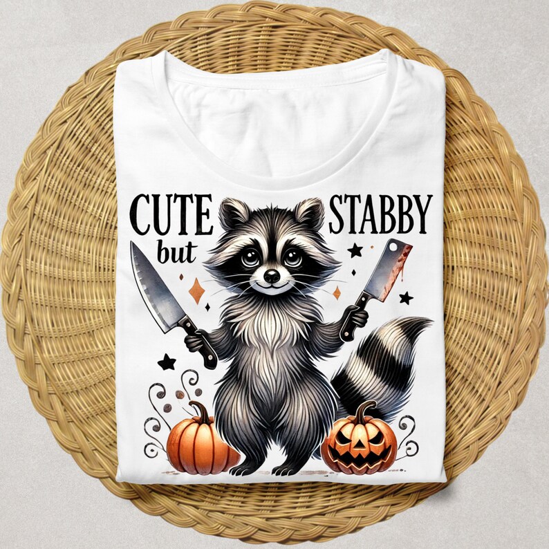 Cute but Stabby PNG, Halloween Png, Raccoon PNG, Vintage Raccoon, Funny ...