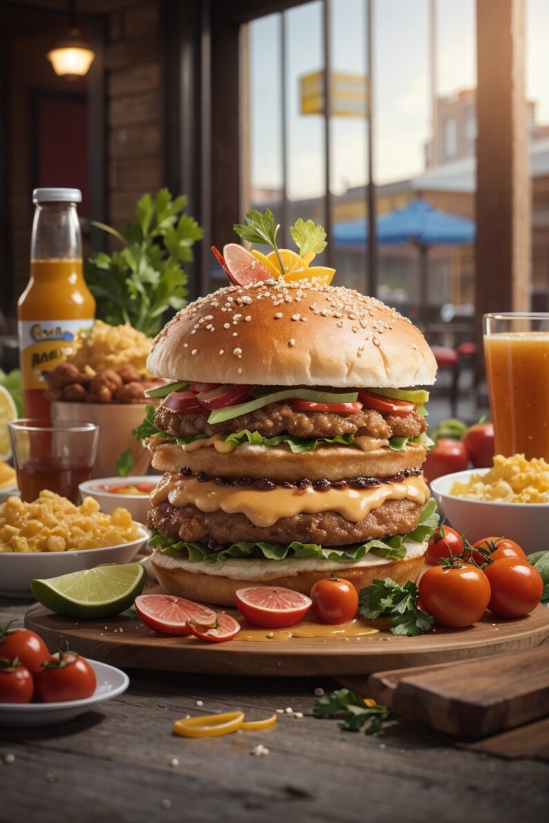 Ai-crafted Burger: Savor Perfection, Byte by Byte. Taste Innovation in ...