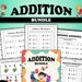 98 Printable Addition Worksheets Kindergarten Addition Bundle and ...