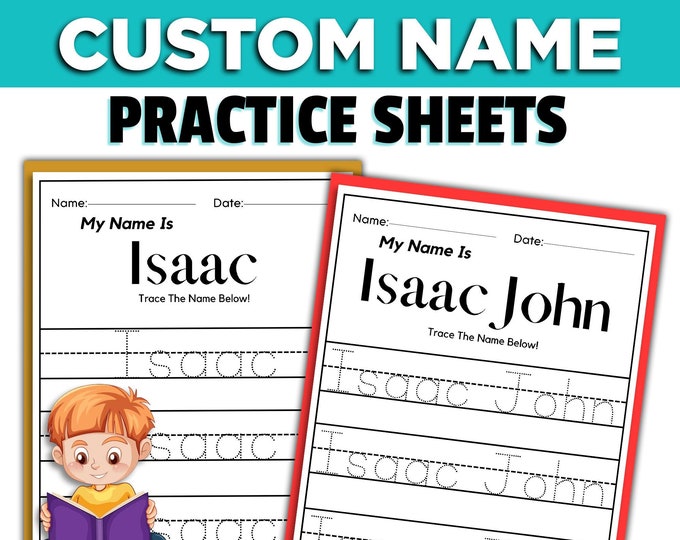 Custom Name Tracing Pages, Custom Name Tracing Sheet, Kids Handwriting ...
