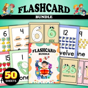 Montessori Flashcards Bundle, Alphabet Flash Cards, Numbers 1-20 Cards ...
