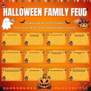 Halloween Friendly Feud Game Printable Halloween Game Halloween Party ...