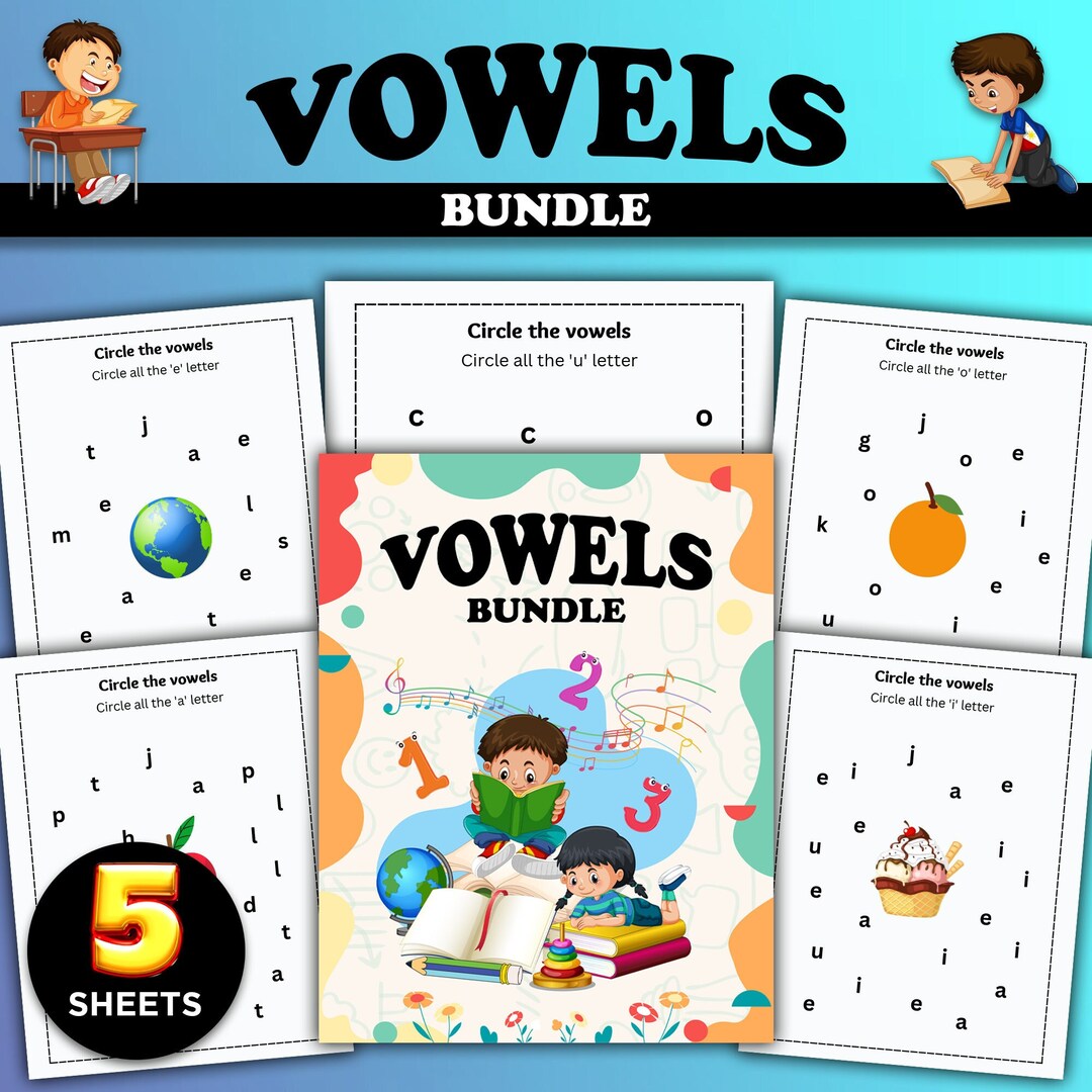 Vowel Cards, Printable Vowel Words Sheets, Phonics Word Wall Printable ...