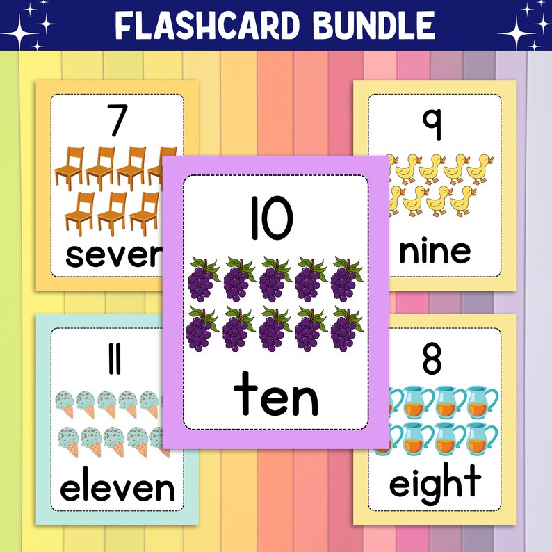 Montessori Flashcards Bundle, Alphabet Flash Cards, Numbers 1-20 Cards ...