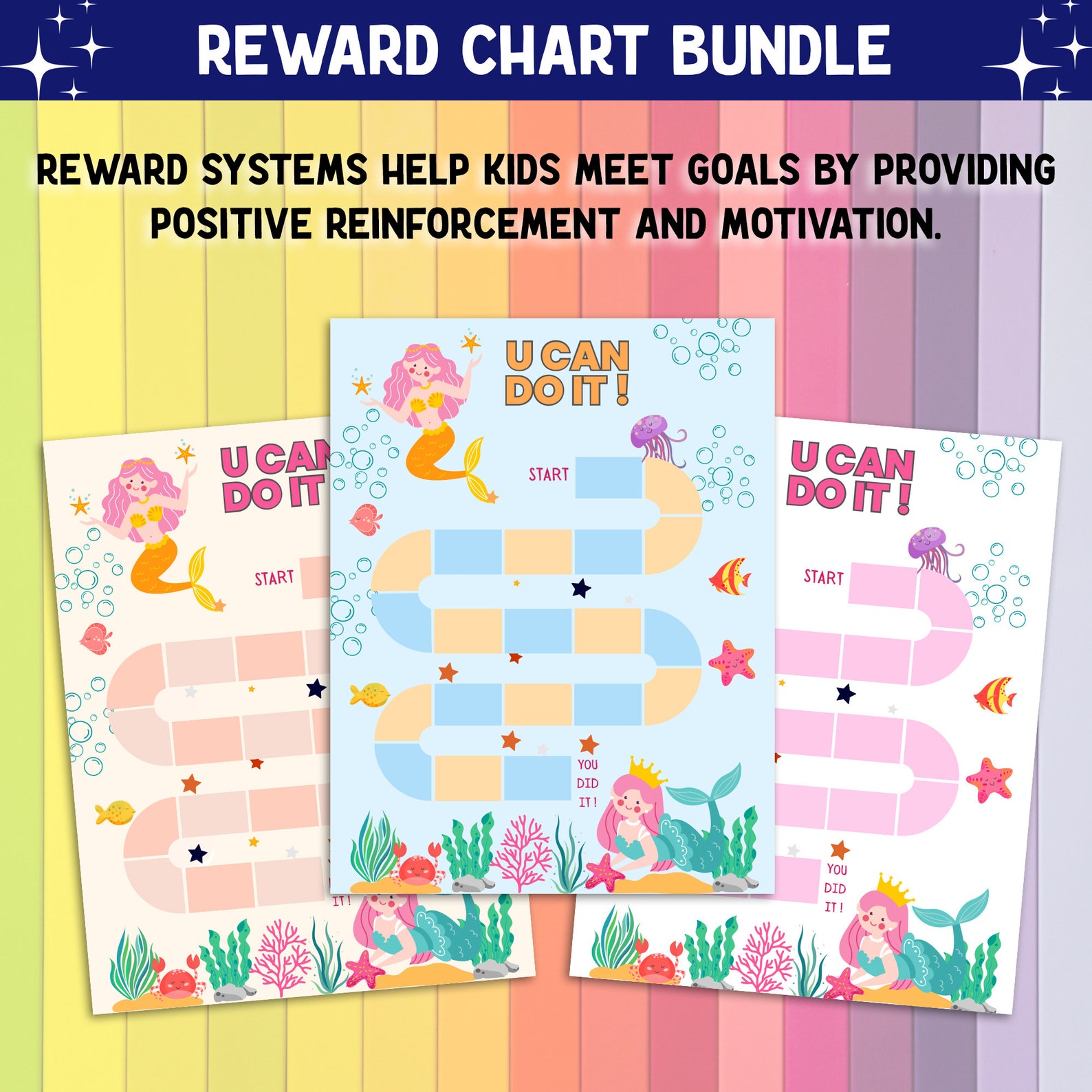 Reward Chart Bundle, Toddler Reward Chart, Reward Chart Printable, Kids ...