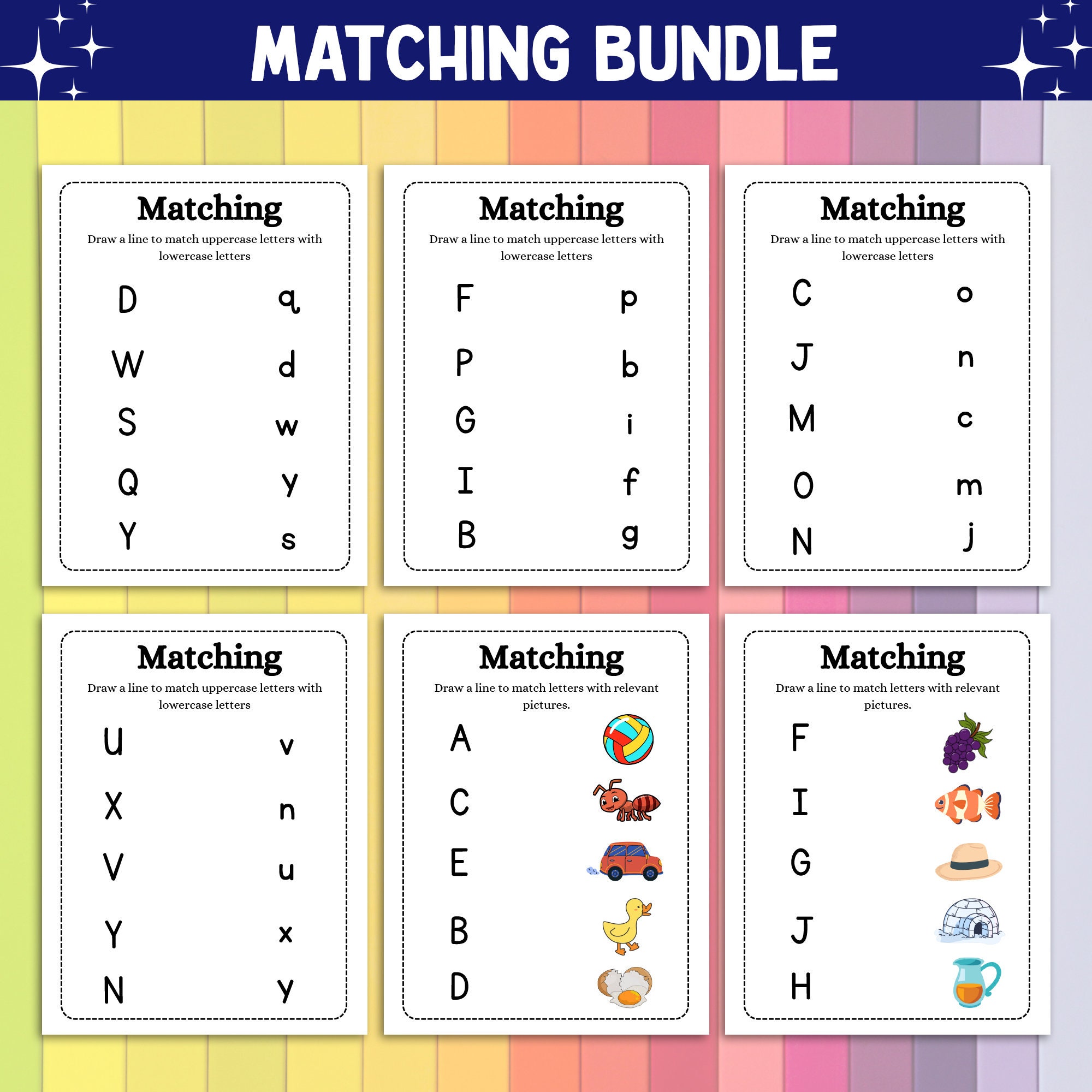 Alphabet Matching Game, Letter Matching Game, Homeschool Resource ...