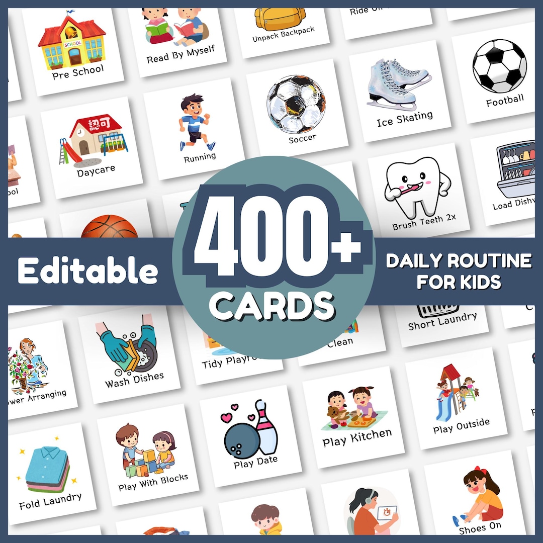 Editable Daily Kids Routine Charts, Toddler Routine Charts, Chore Chart ...