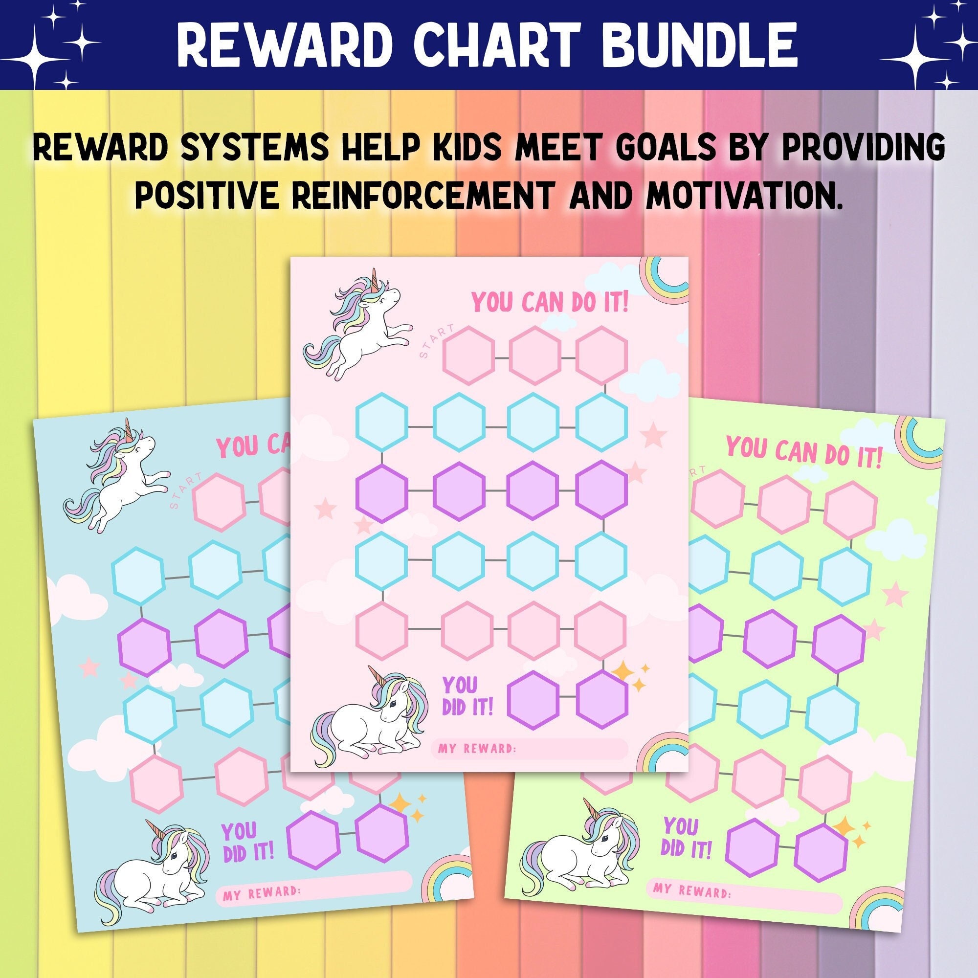 Reward Chart Bundle, Toddler Reward Chart, Reward Chart Printable, Kids ...