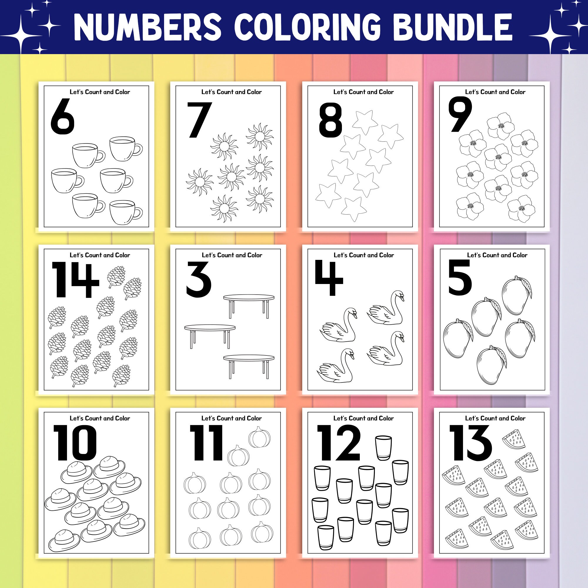 68 Printable Numbers Coloring Pages, Coloring Page, Preschool ...