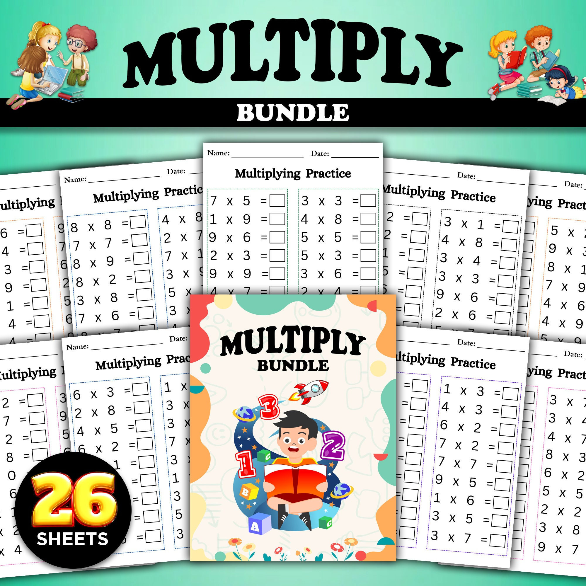 24 Printable Multiplying Practice Worksheets | Numbers 1-12 | 1st-4th ...