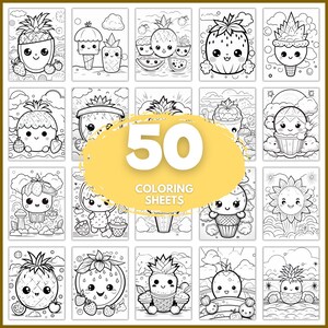 Kawaii Coloring Pages | 50 Pages | Cute Coloring Pages | for Kids and ...