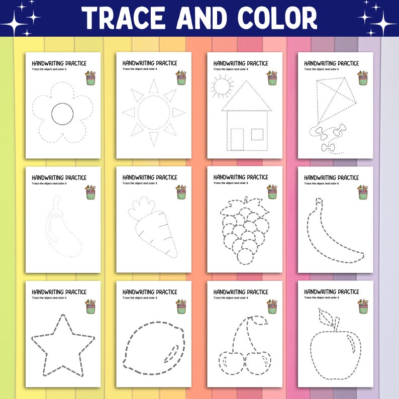 Preschool Line Tracing Worksheets: Handwriting Practice (digital ...