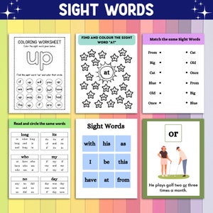 433 Pages Sight Words Learning Bundle, Kids Educational Worksheets ...
