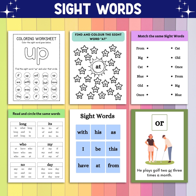 433 Pages Sight Words Learning Bundle Sight Words , Match and Circle ...