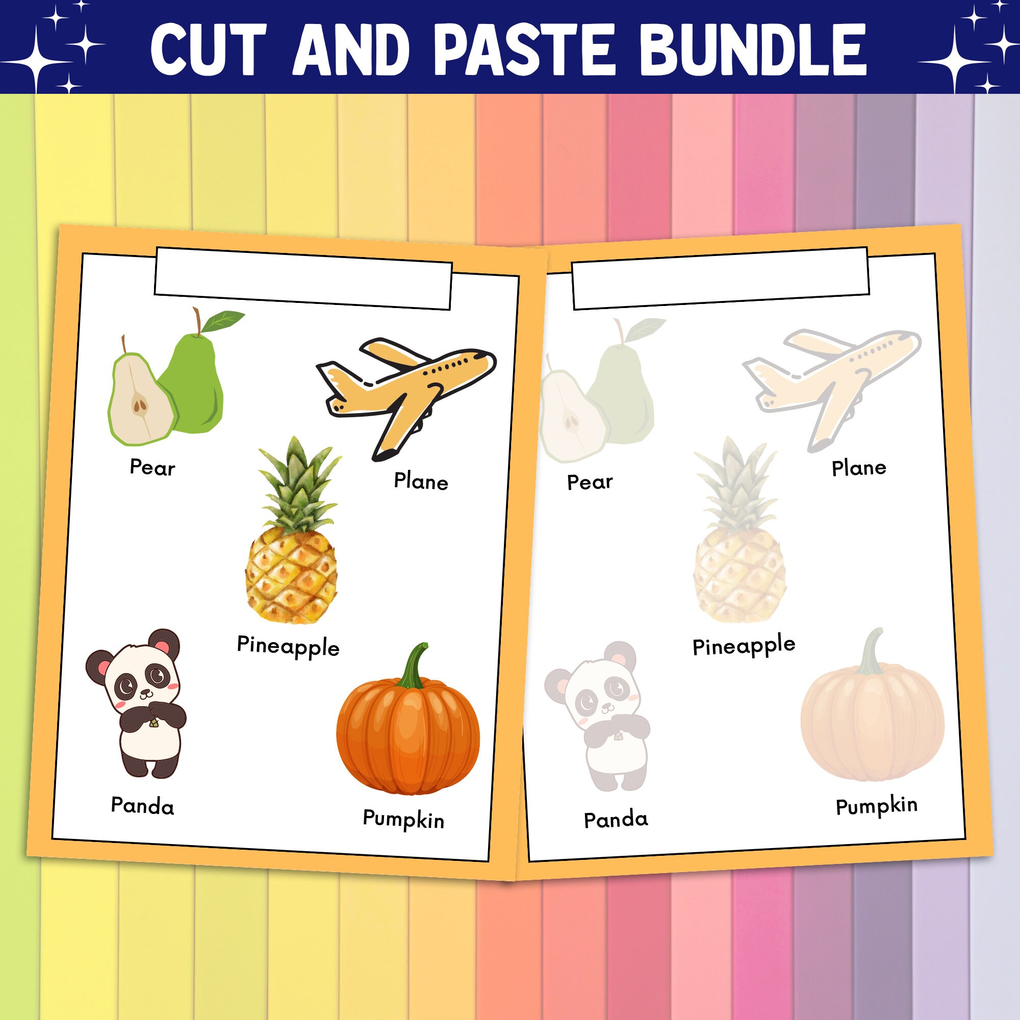 Printable Cut and Paste Create Bundle Food Play Printable Craft for ...