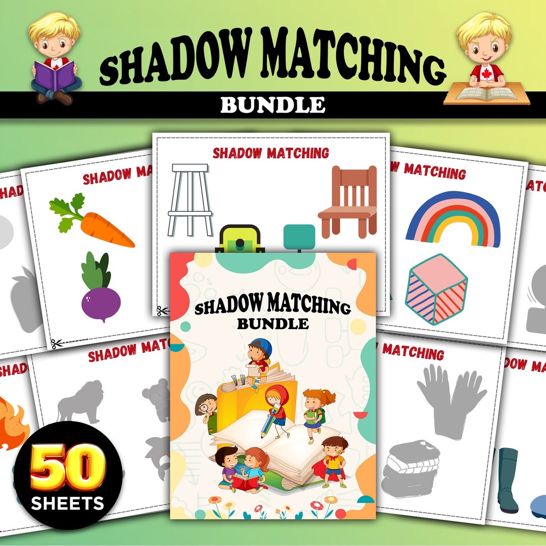 50+ Printable Shadow Matching Activity Sheets, Preschool Kid's Games ...