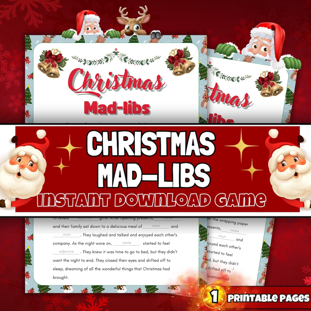Christmas Mad Libs, Christmas Party Game, Christmas Story Mad Libs for ...