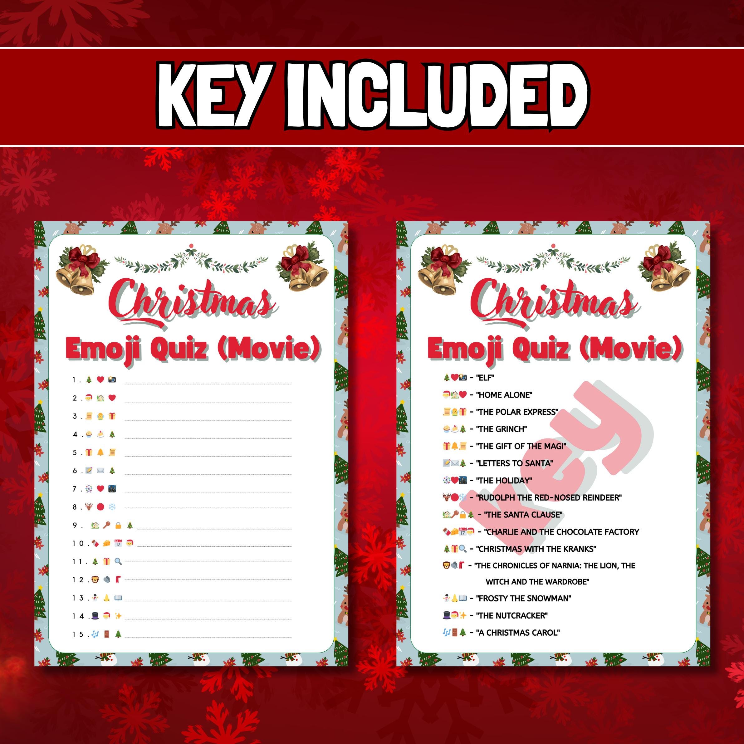 Christmas Emoji Pictionary Game, Christmas Emoji Quiz, Printable Guess ...