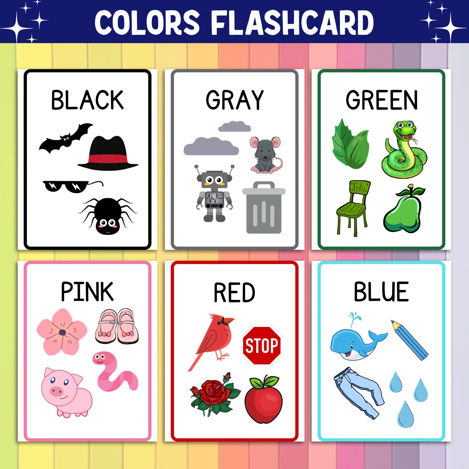 127 Editable Flash Card Bundle , Editable Montessori Cards Flash Cards ...
