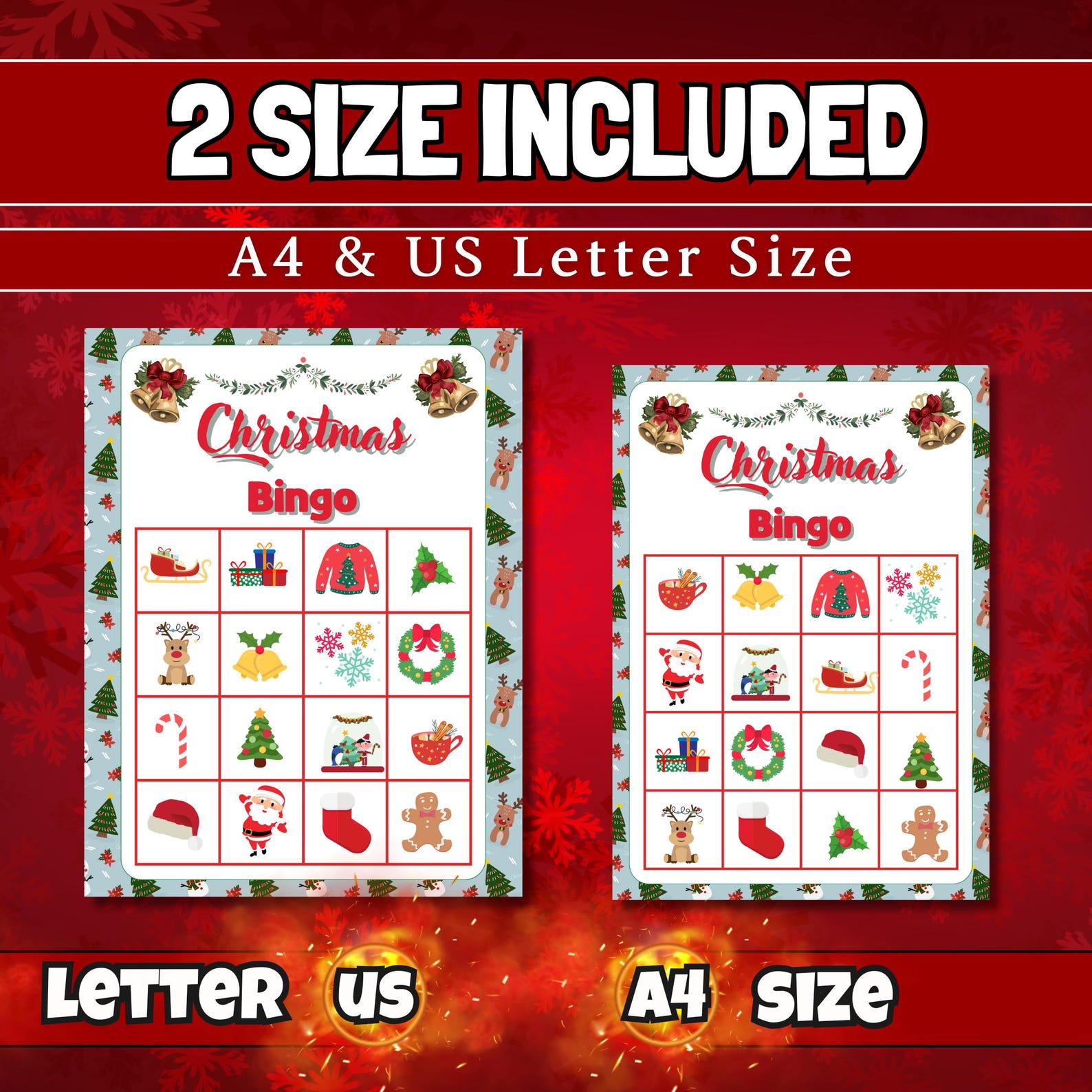 Christmas Bingo Card Game, Printable Christmas Bingo Game for Kids ...
