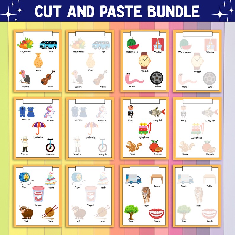 Printable Cut and Paste Create Bundle Food Play Printable Craft for ...