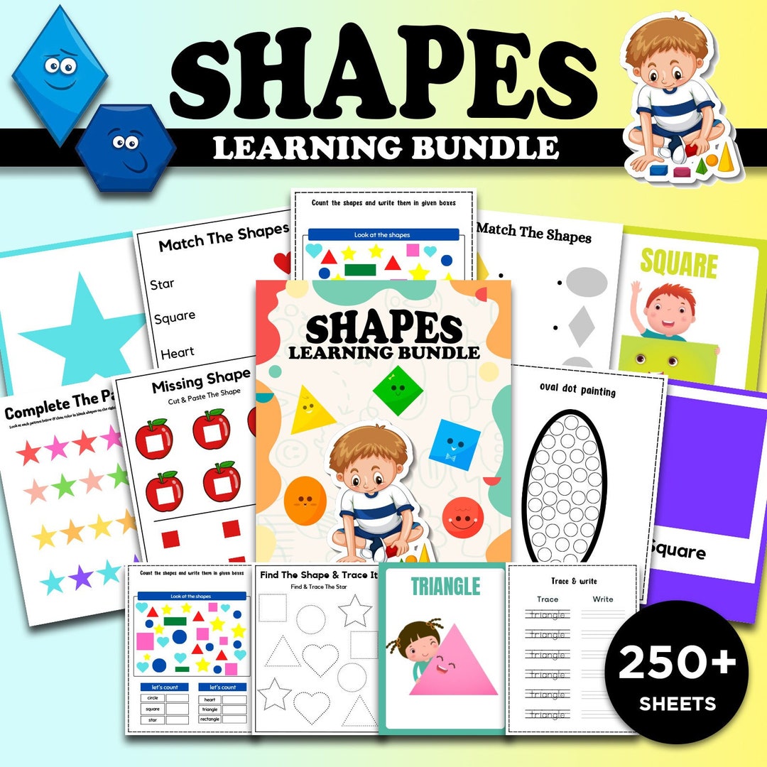 250+ Shapes Worksheets, Shapes Learning, Shapes Matching Printable ...