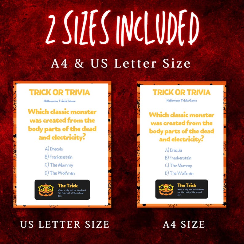 Halloween Trivia Game, Printable Trick or Treat Quiz (digital Download ...
