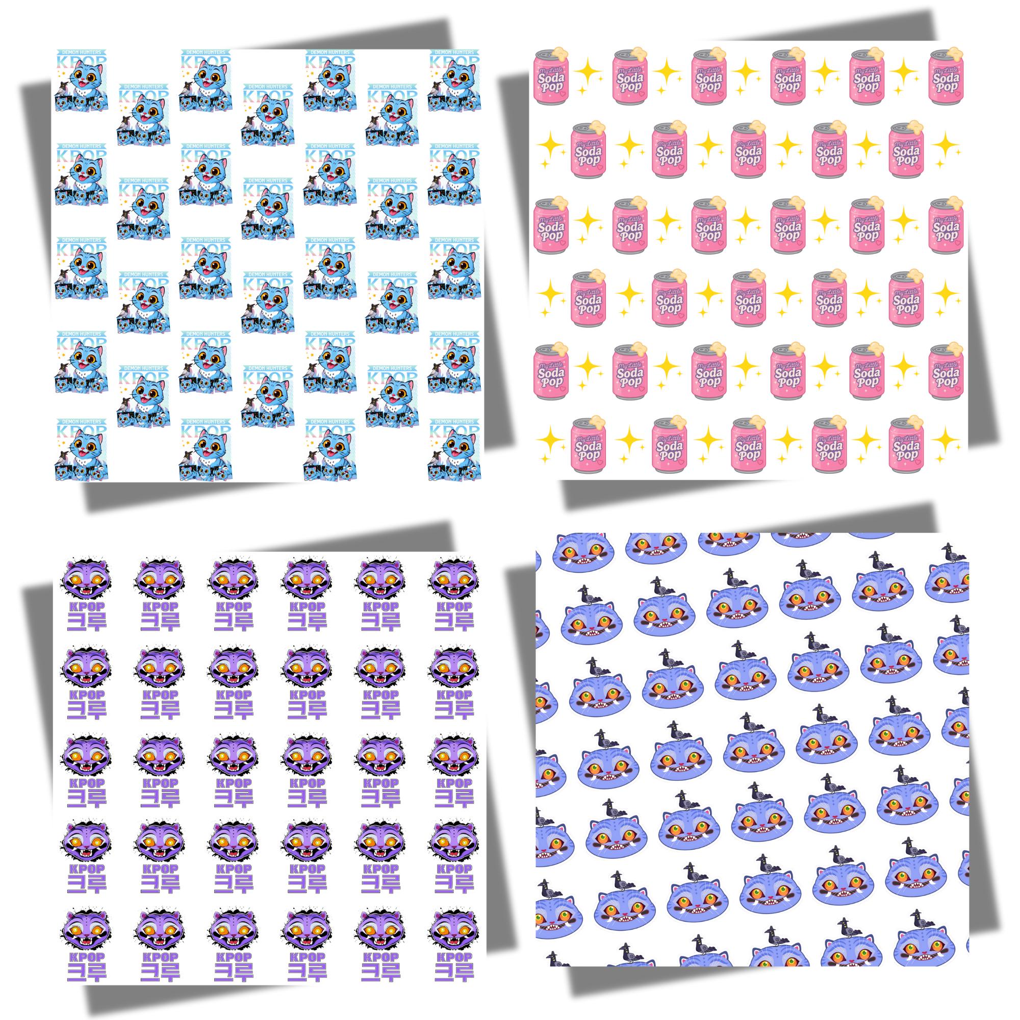 Kpop Demon Hunters Digital Paper, Huntrix Wallpaper Movie Design, Kpop ...