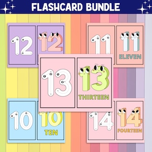 Montessori Flashcards Bundle, Alphabet Flash Cards, Numbers 1-20 Cards ...