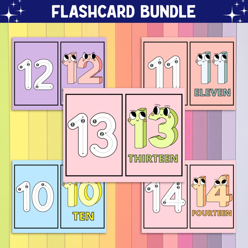 Montessori Flashcards Bundle, Alphabet Flash Cards, Numbers 1-20 Cards ...