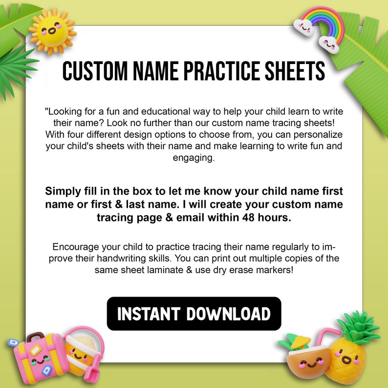 Custom Name Tracing Pages, Custom Name Tracing Sheet, Kids Handwriting ...