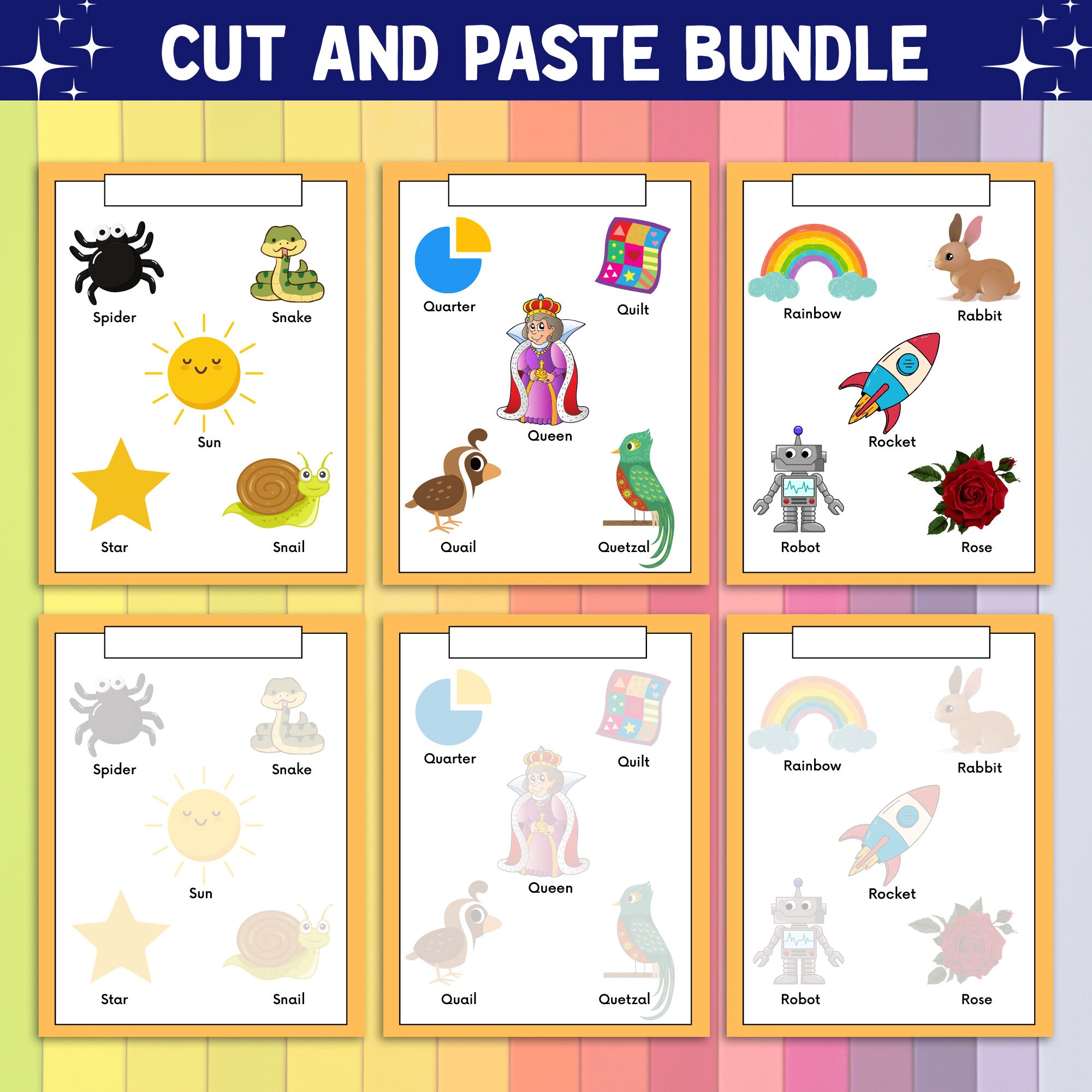 Printable Cut and Paste Create Bundle Food Play Printable Craft for ...