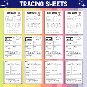 433 Pages Sight Words Learning Bundle, Kids Educational Worksheets ...