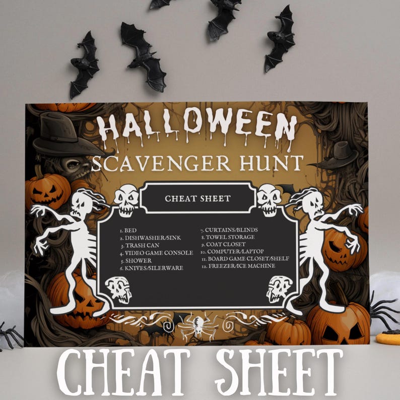 Halloween Scavenger Hunt Game, Printable Clues (US Letter, A4) - Etsy